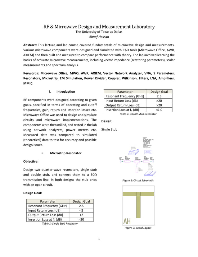RF Lab Summary | PDF