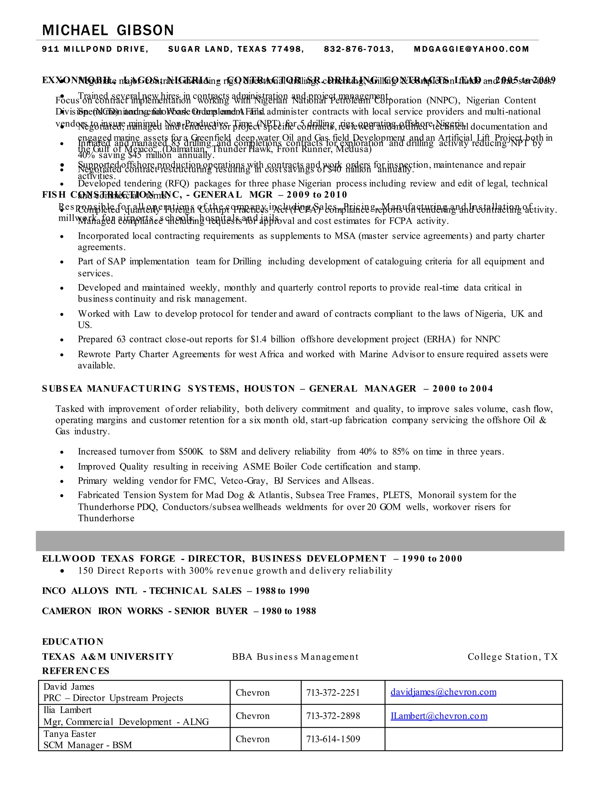 MG Resume 160727 | DOCX | Civil Engineering Industry | Industries