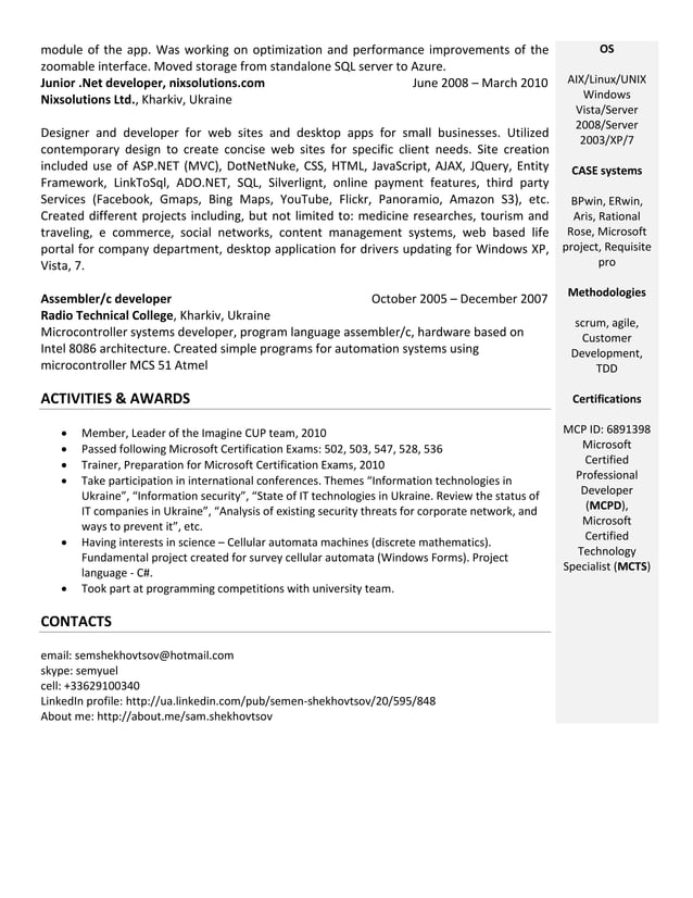 Sem_resume_updated | PDF