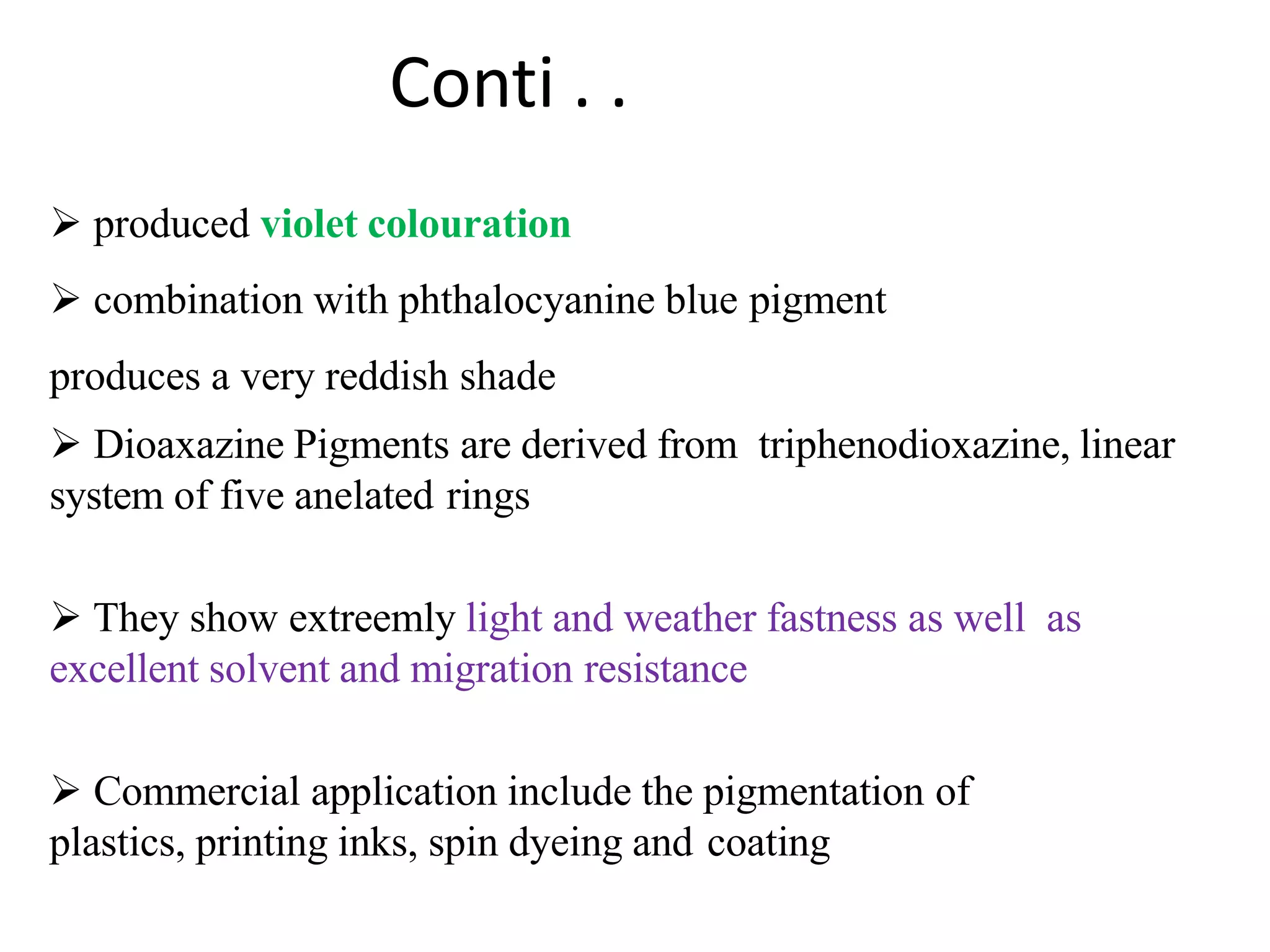pigments and their characterstics | PPTX