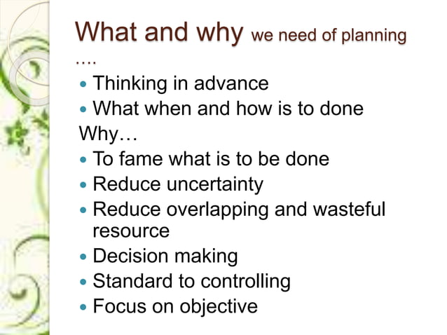 principle of planning | PPTX | Business | Business and Finance