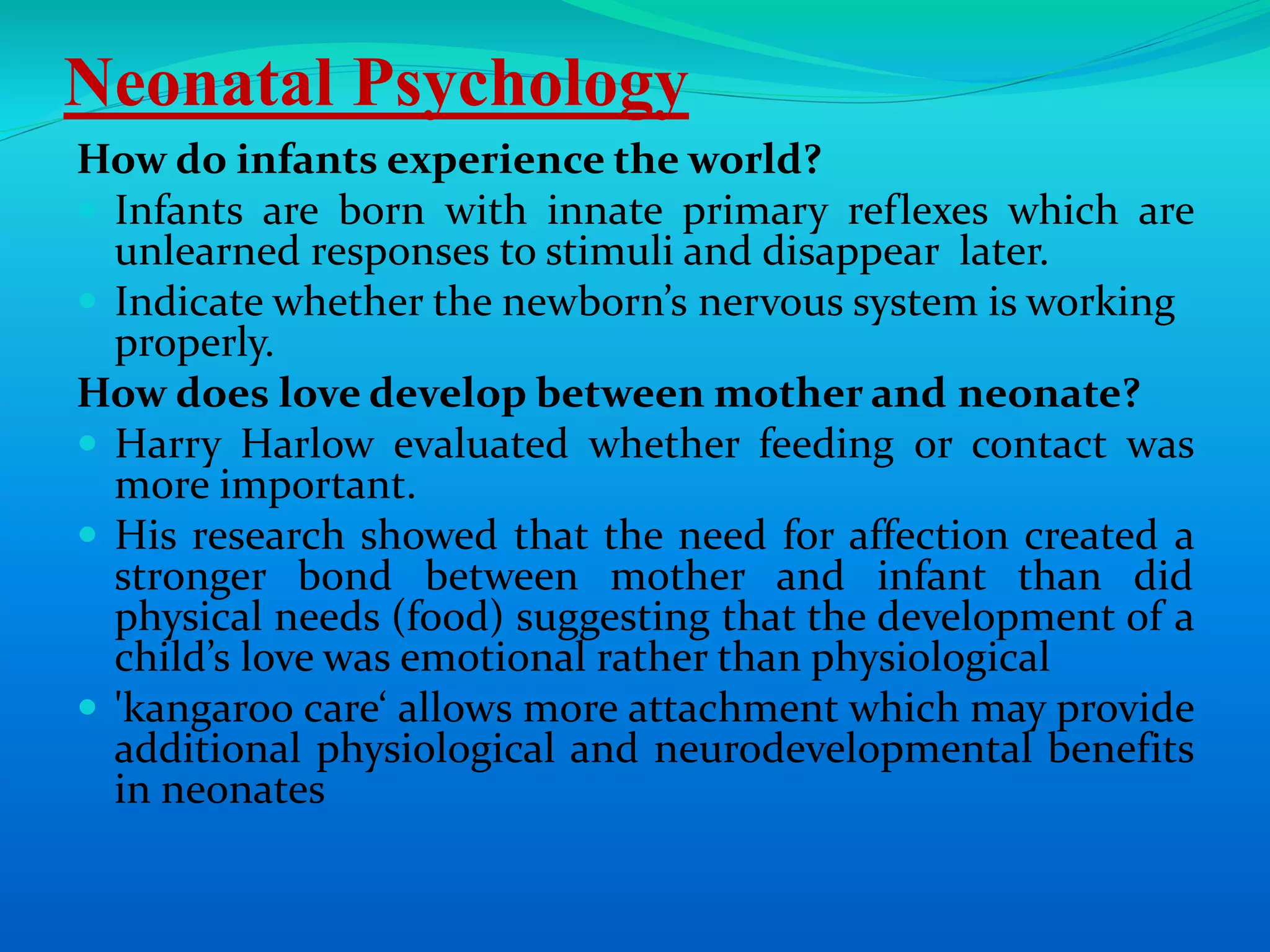 Rethinking about fetal and Neonatal Psychology | PPTX