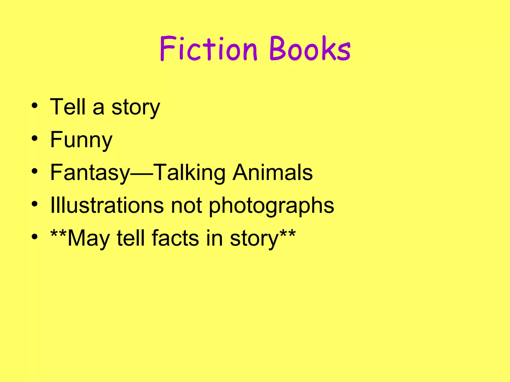 Fiction vs Non-Fiction Power Point | PPT