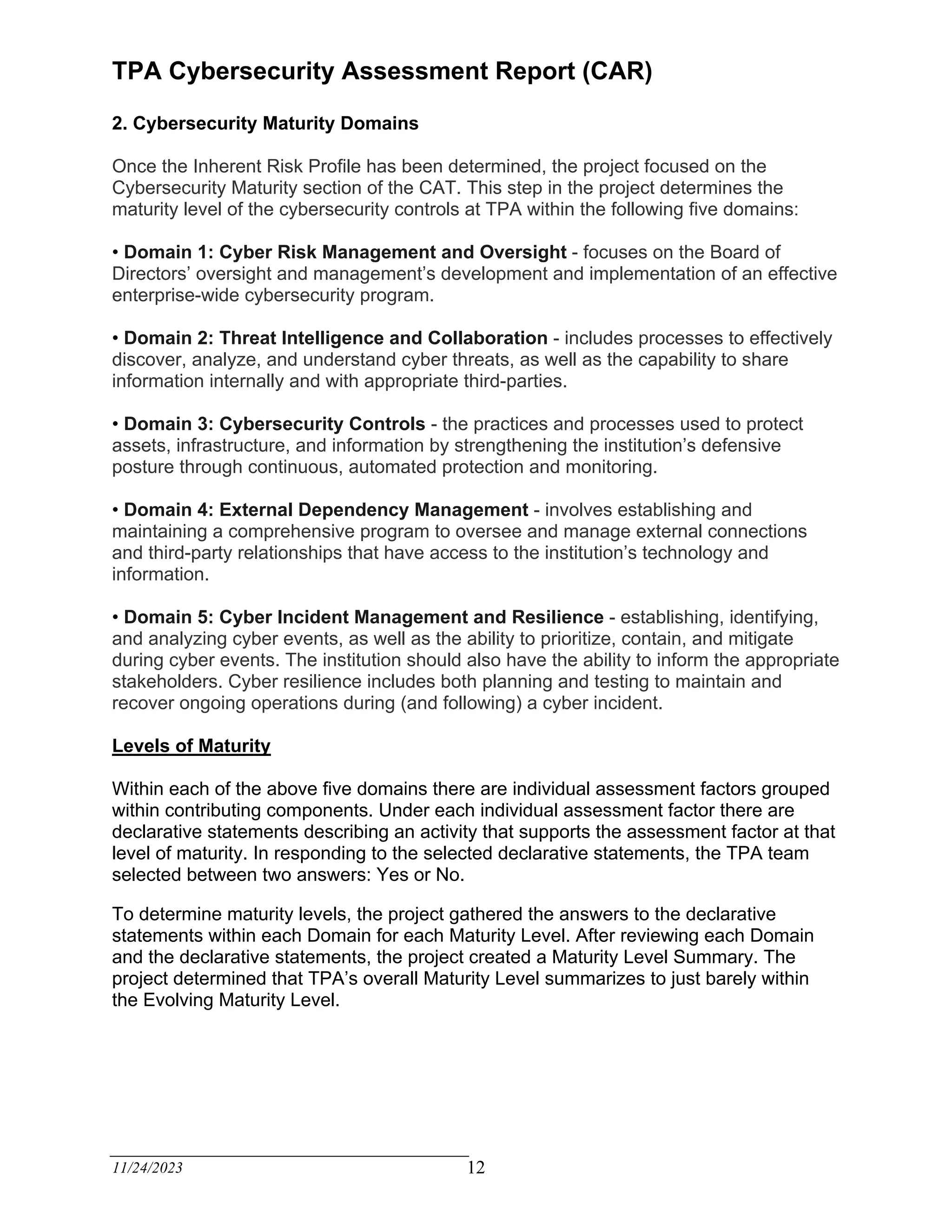 FFIEC Cybersecurity Assessment Report CAR Example .pdf