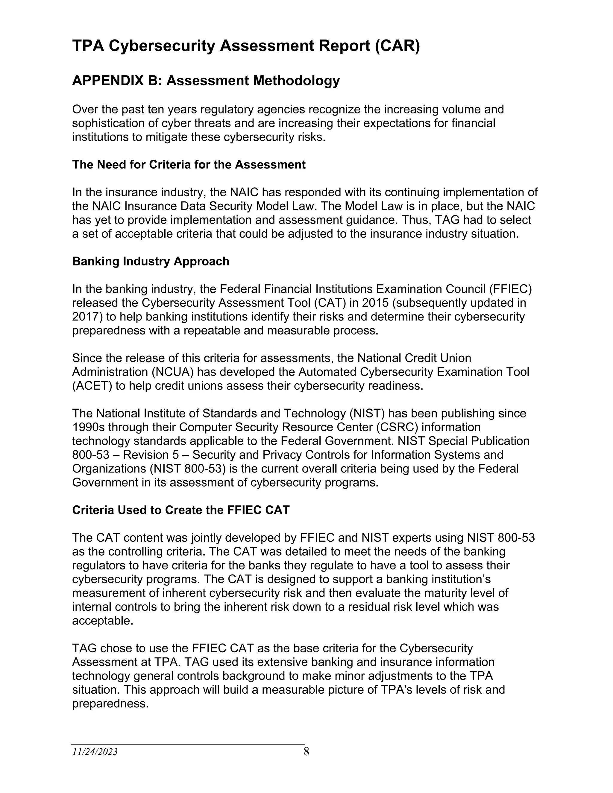 FFIEC Cybersecurity Assessment Report CAR Example .pdf