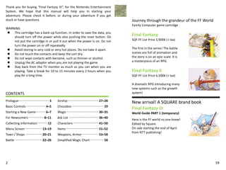 Final Fantasy III Manual 1.01