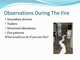 Ffiinvestigation of fire sevidence preservation | PPTX