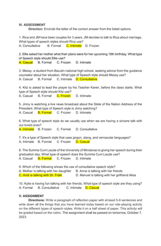 ELT 315 4AS LESSON PLAN FINAL EXAMINATION | PDF