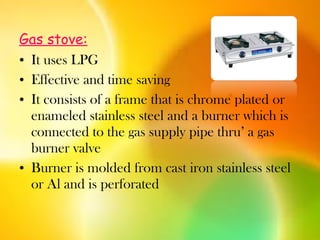 Electrical and non-electrical equipments in food service | PPT