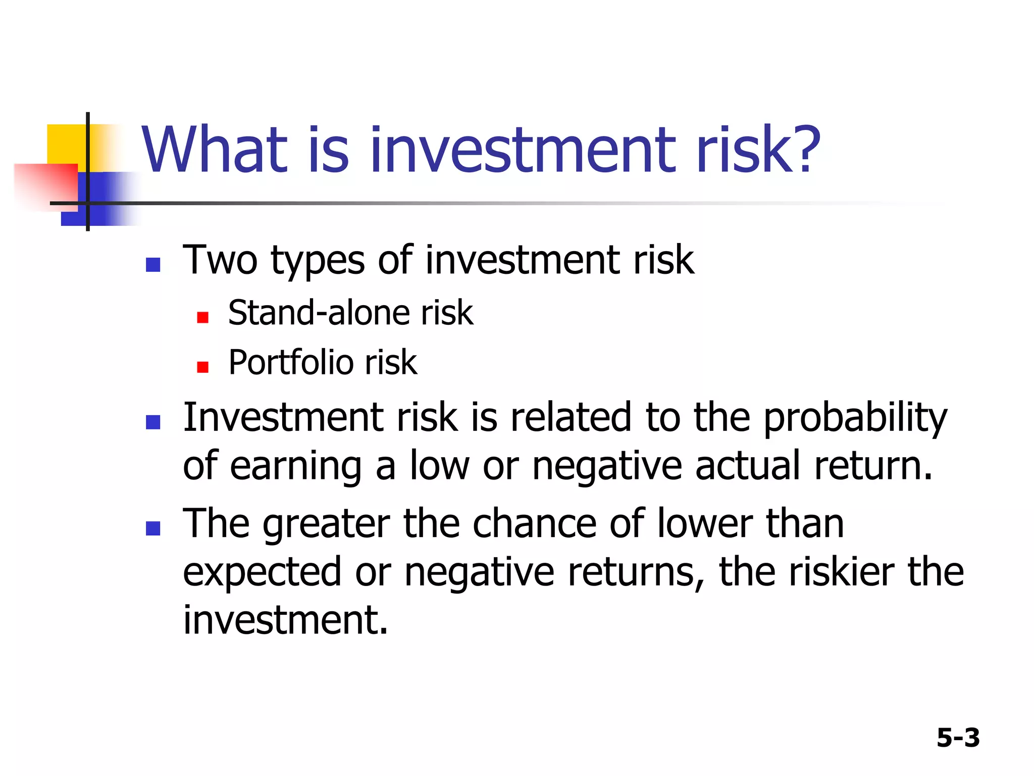 Financial Management: Risk and Rates of Return | PPTX