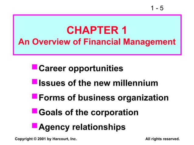An Overview of Financial Management, Career opportunities | PPT
