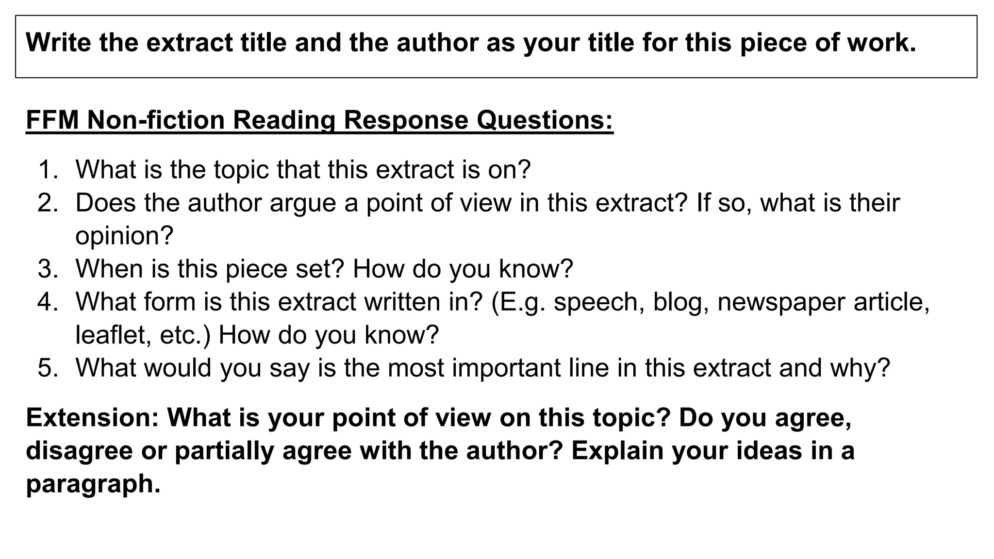 FFM_ Extract Comprehension Questions for Fiction and Non-Fiction.pptx