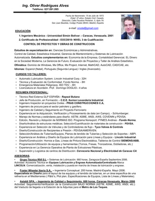 Curriculum vitae -_oliver_rodrigues_-_ingeniero_mecanico_-_24_oct2020 | PDF