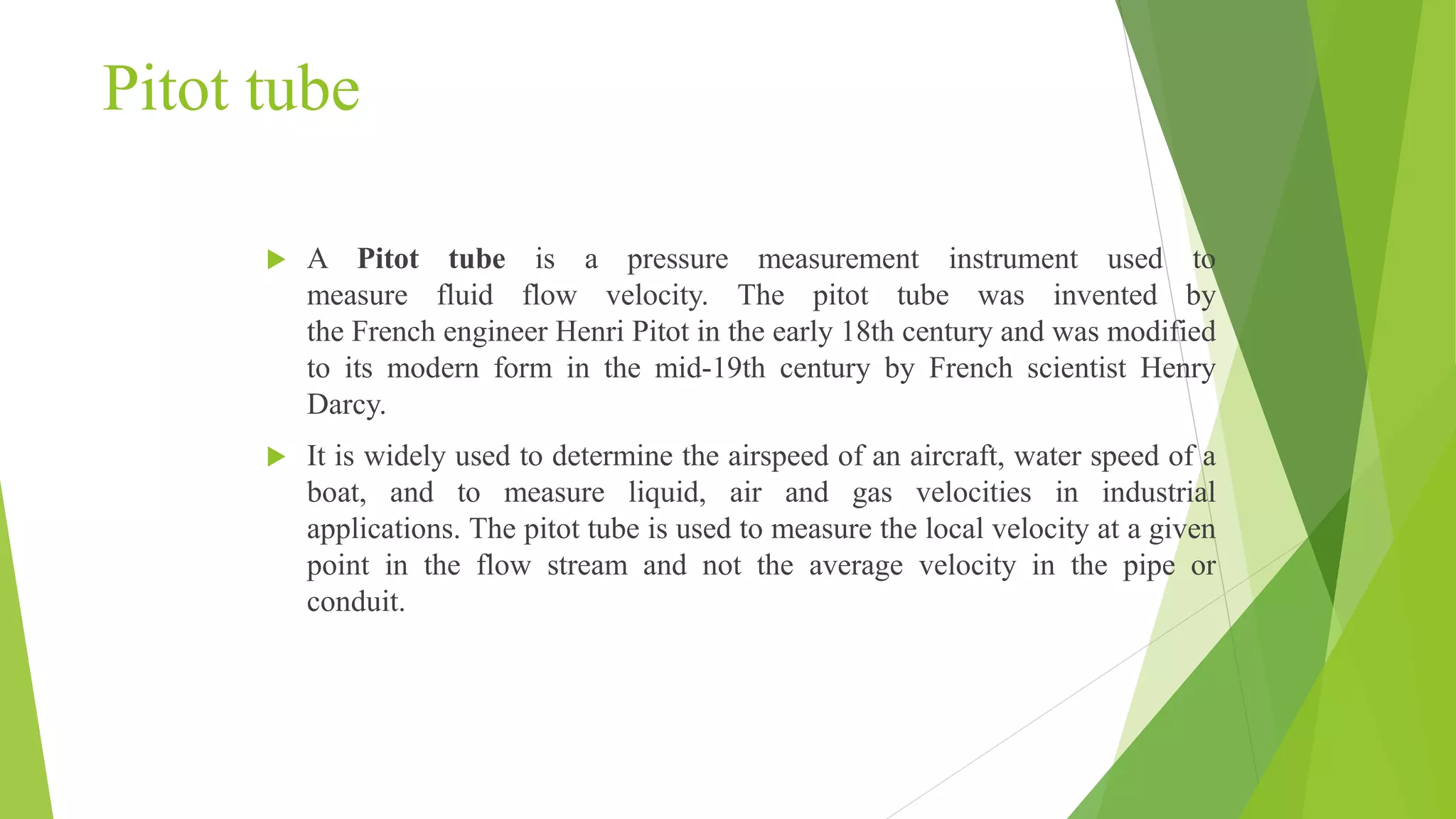 orifice meter and pitot tube | PPTX