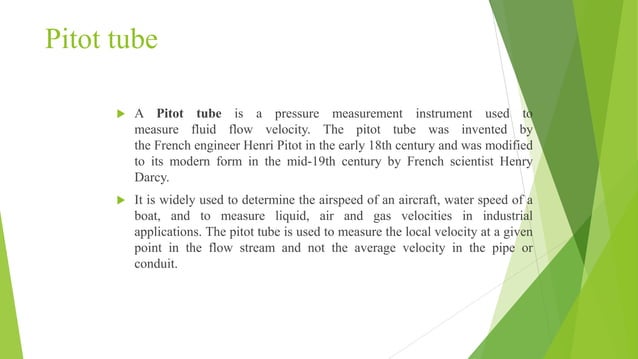 orifice meter and pitot tube | PPTX | Physics | Science