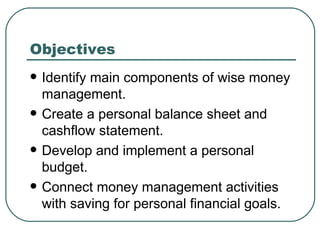 HUSC 3366 Chapter 2 Money Management Skills | PPT