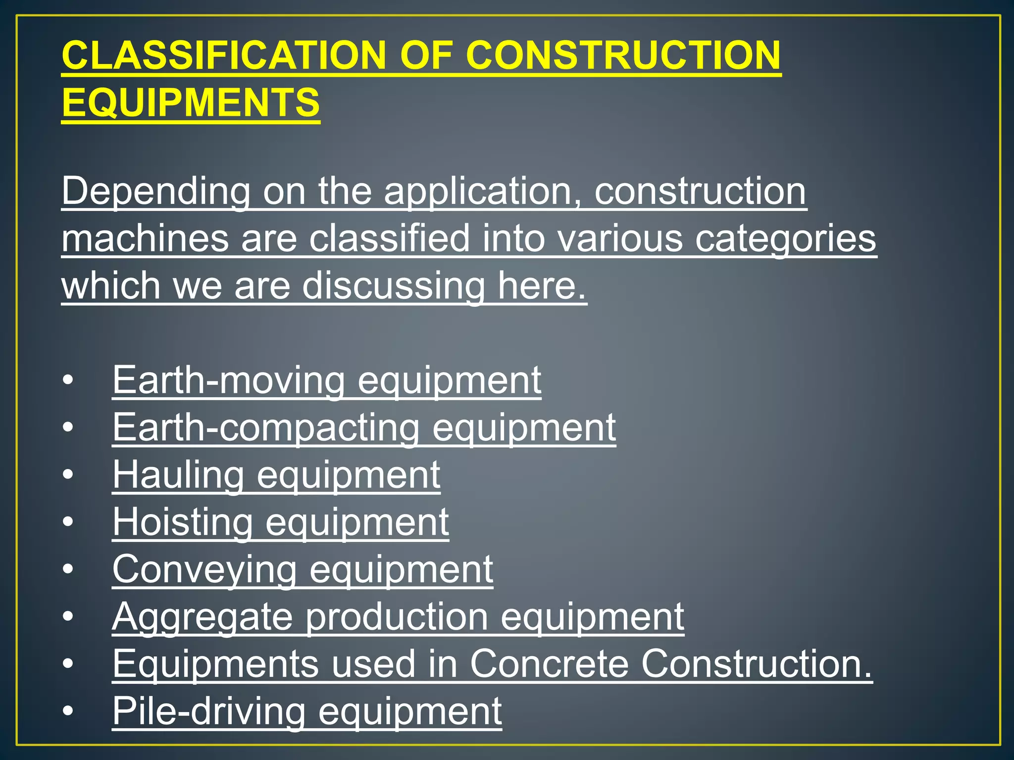 SOIL CLASSIFICATION AND CONSTRUCTION EQUIPMENTS | PPTX