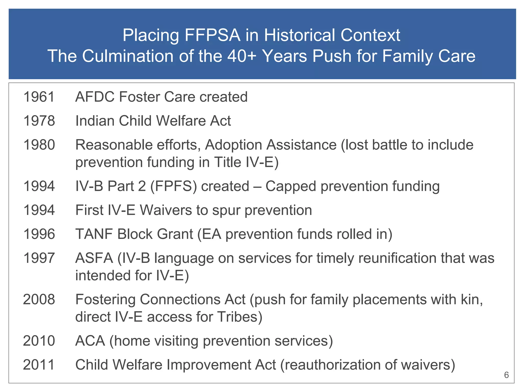 Family First Prevention Services Act Stakeholder Kickoff Meeting Slides ...