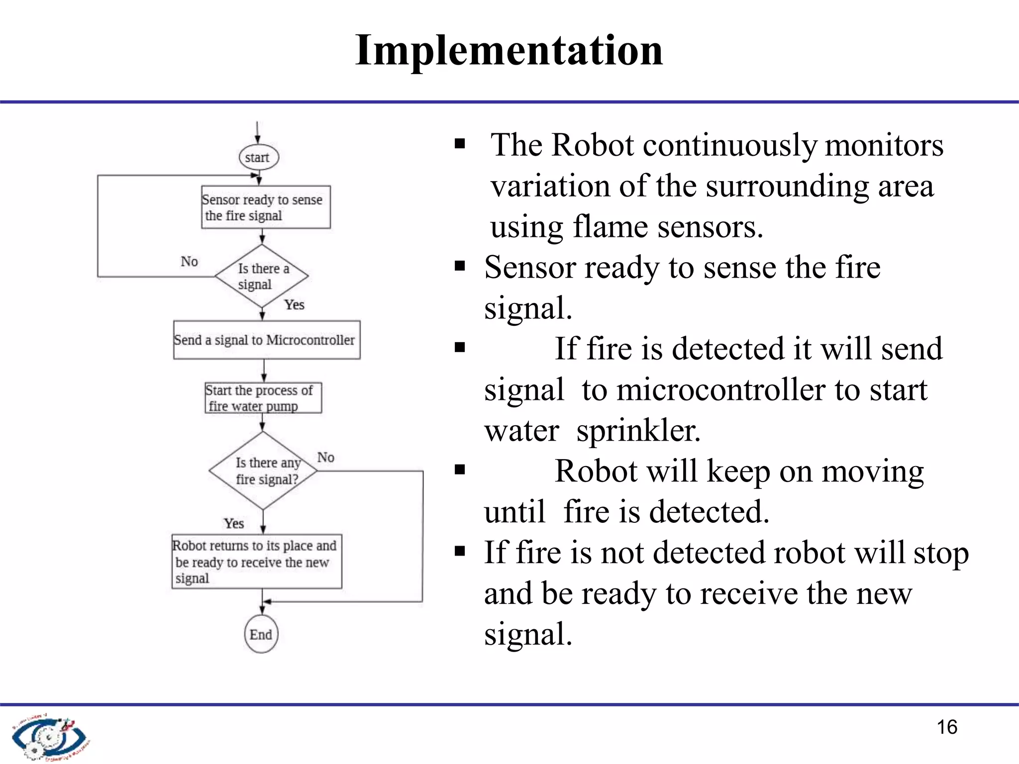 Automatic Fire Fighting Robot by St John College | PPTX
