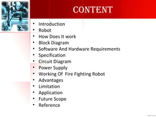 Fire Fighting Robot by saurabh | PPT