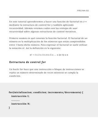 Factorial en C++ | PDF