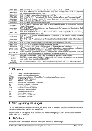 IP interconnexion : interface specification based on SIP/SDP (v2.1 ...