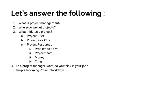 'Fast Food Type' Project Management Overview | PPT