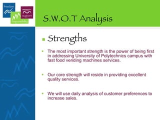 Eat fresh vending machine - marketing plan | PPT