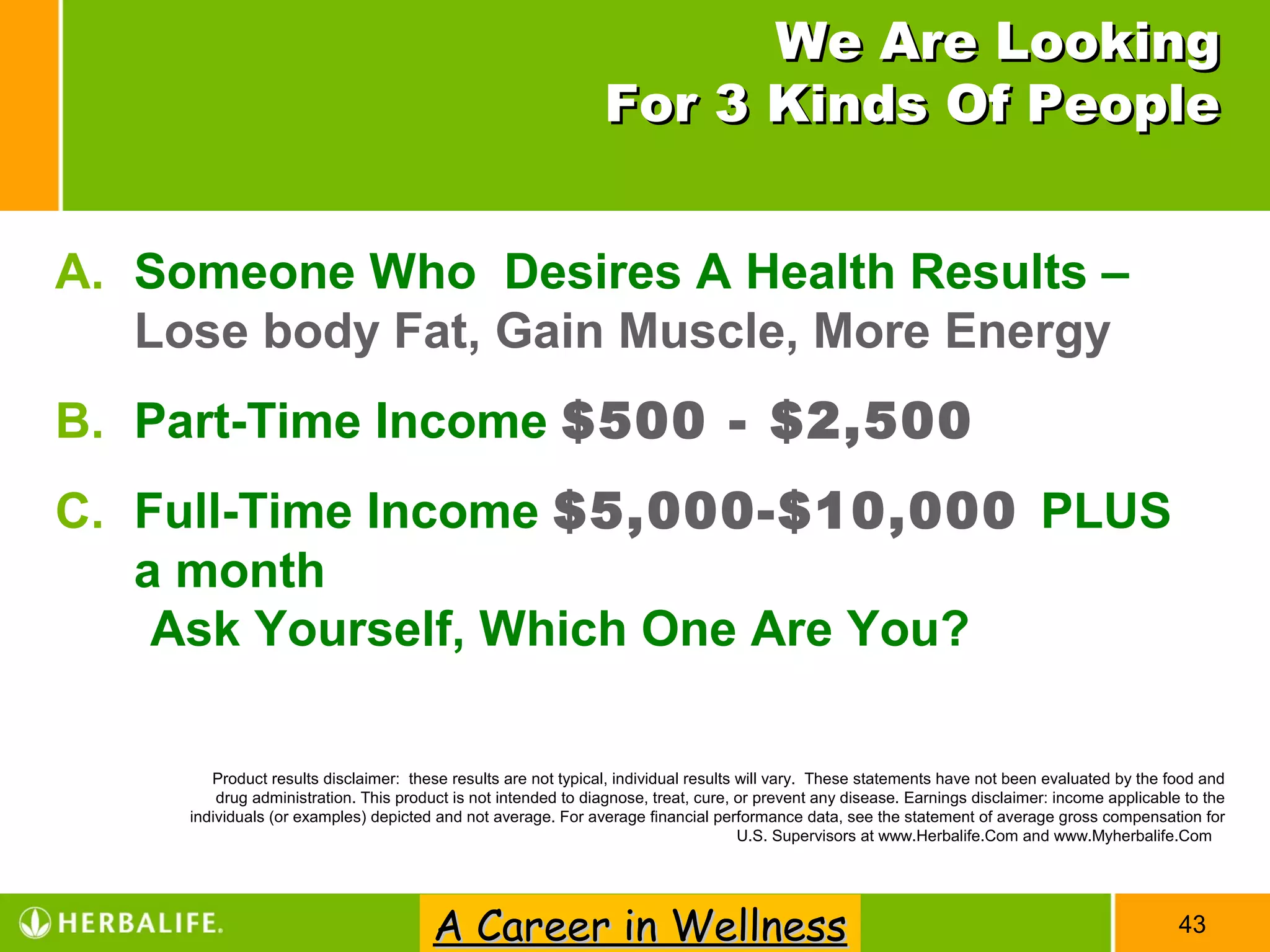 A career as a Herbalife Health Coach | PPT