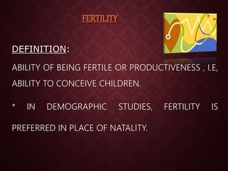 FERTILITY AND FAMILY PLANNING | PPTX