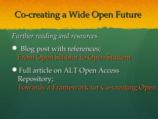 Co-Creating Open Scholarship | PPT