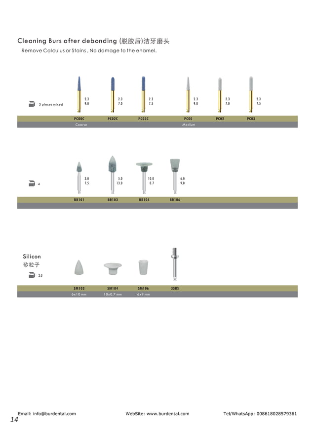 Cleaning Burs after Debonding and silicon polishers | Burdental.com