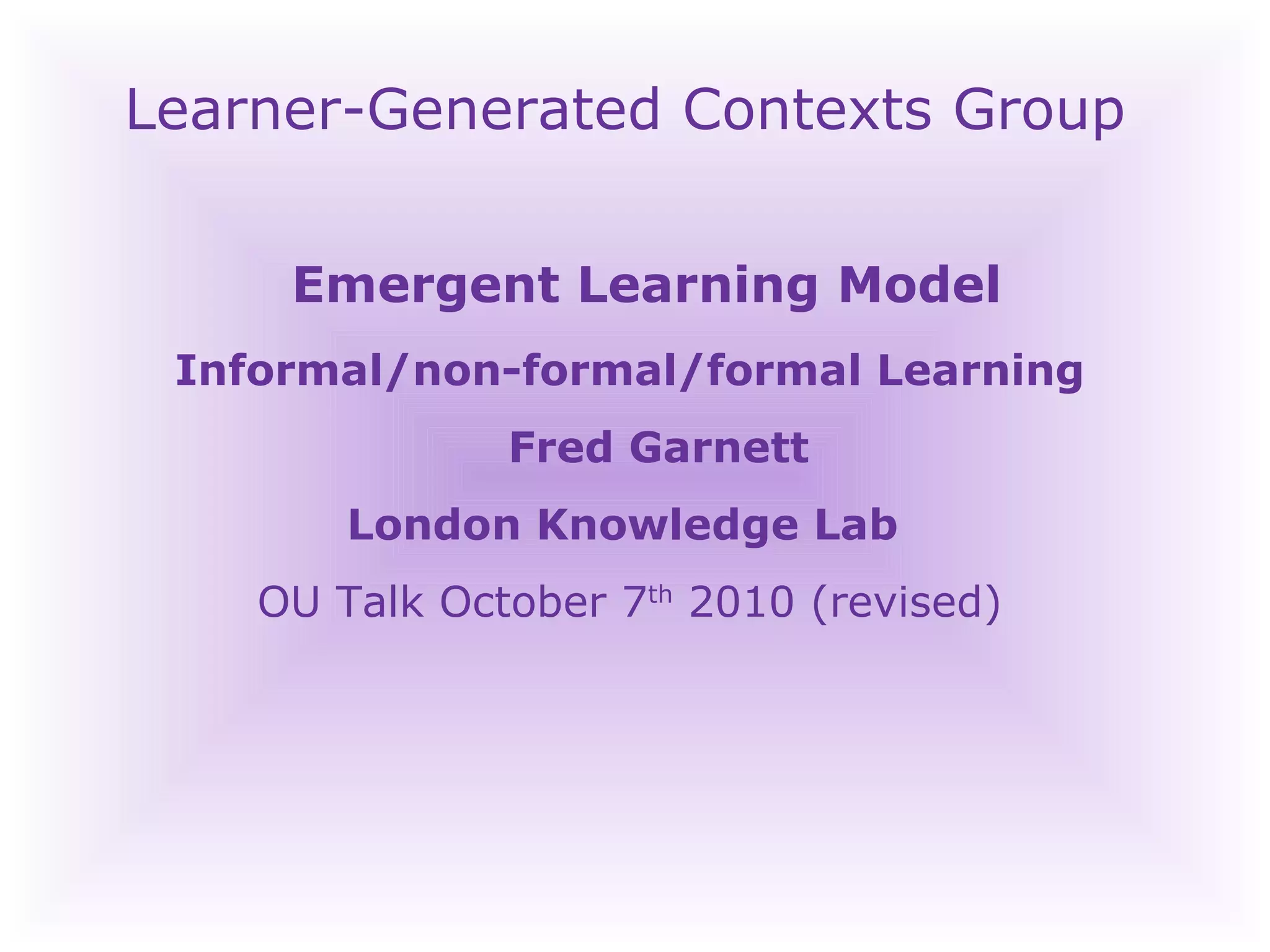 Emergent Learning Model | PPT