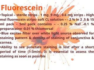 Staining of an eye (for students of optometry) | PPTX