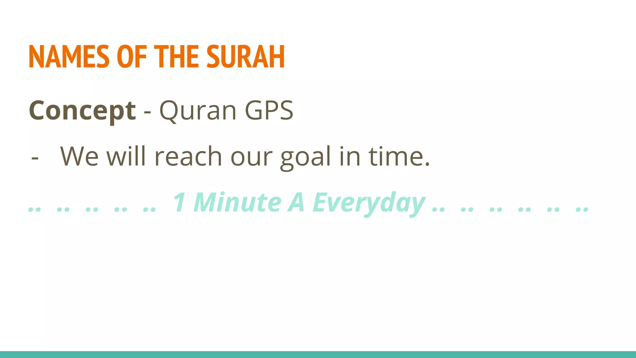Names of Surah - Memorize Surah Sequence | PPTX