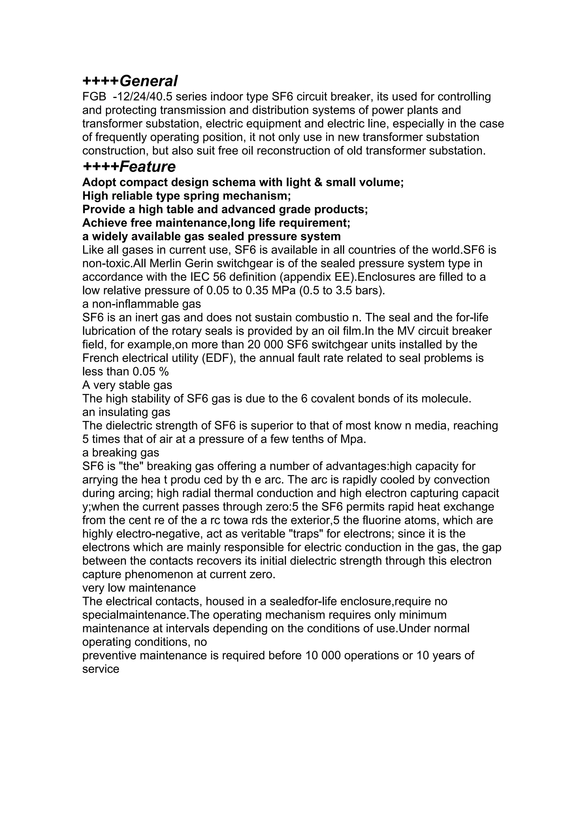 Fgb indoor sf6 circuit breaker | PDF