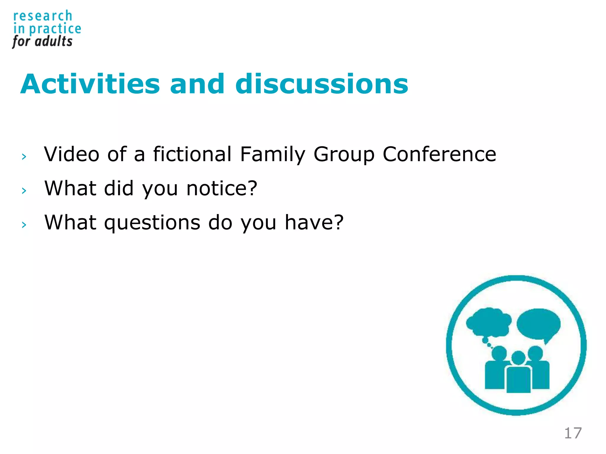 Family group conferencing with adults | PPTX | Daycare and Pre-School ...