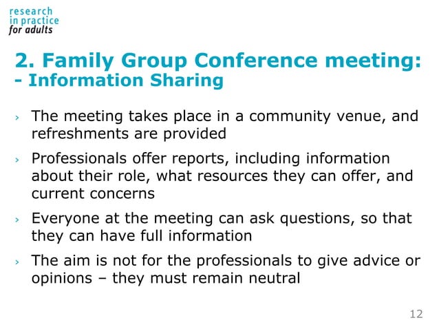Family group conferencing with adults | PPTX | Daycare and Pre-School ...