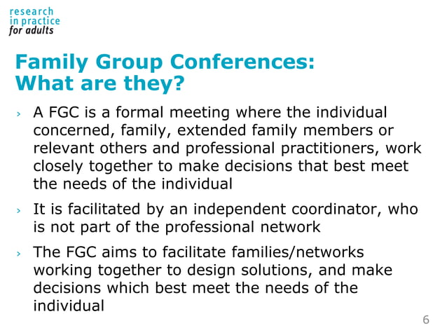 Family group conferencing with adults | PPTX | Daycare and Pre-School ...