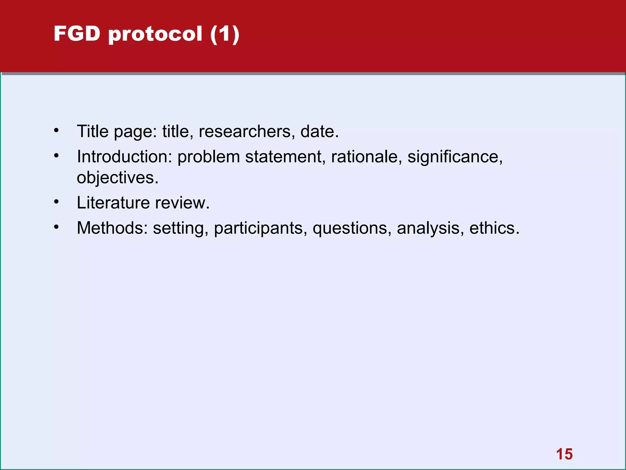 Focus Group Discussions – a step-by-step guide | PPT