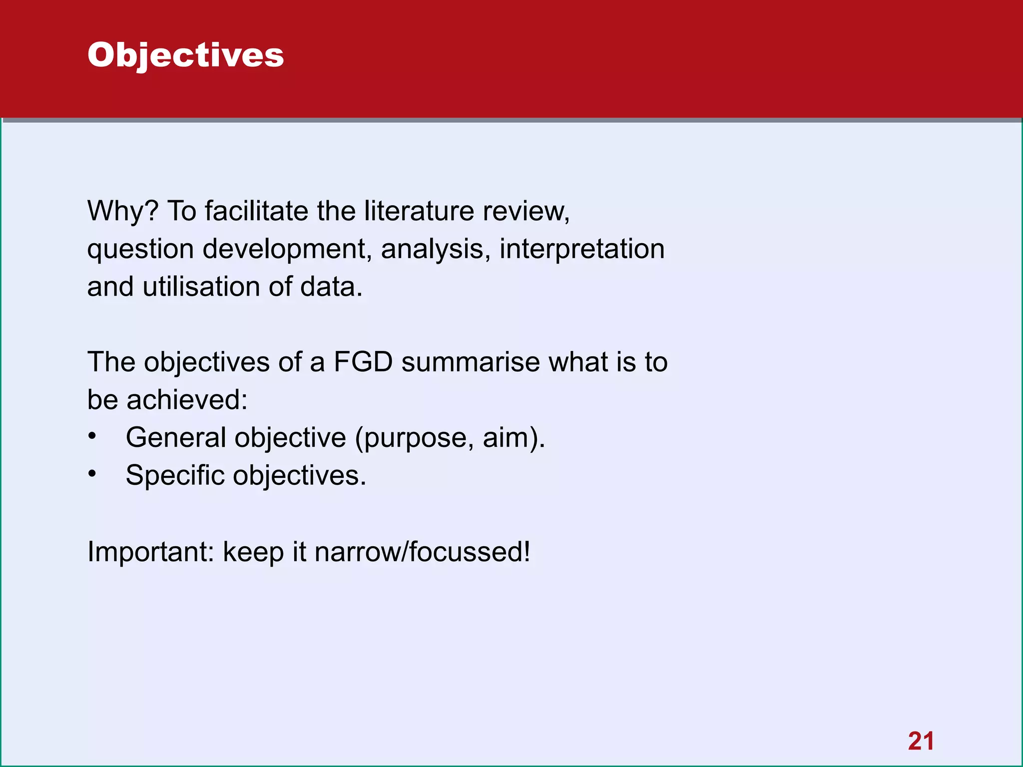 Focus Group Discussions – a step-by-step guide | PPT