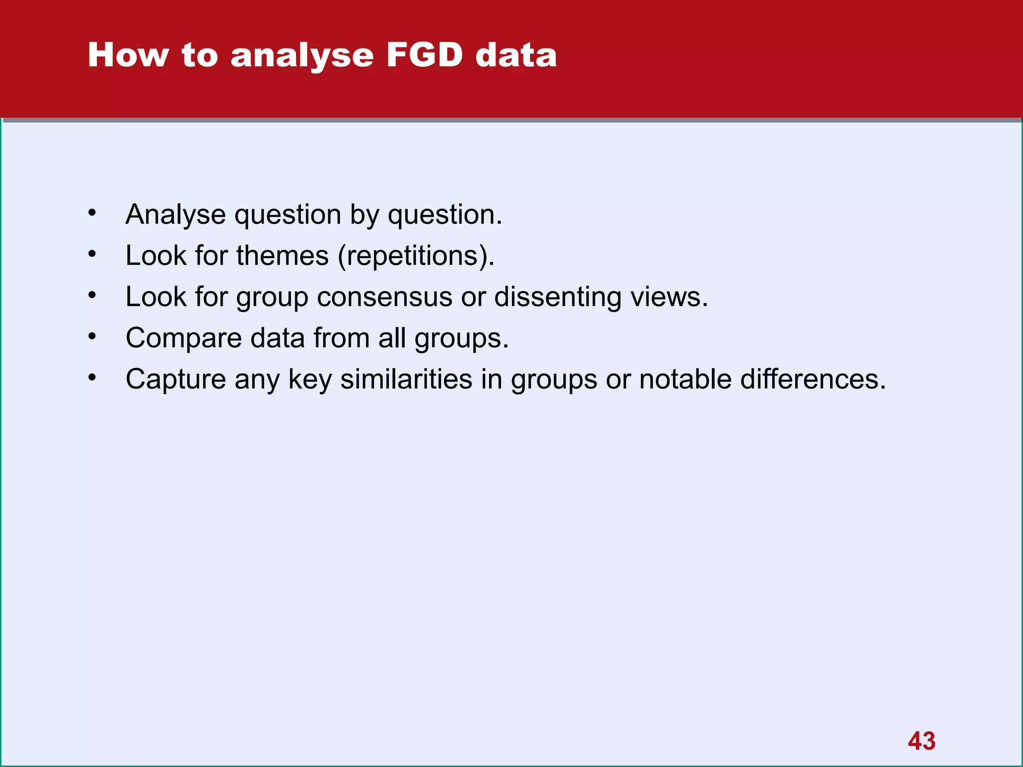 Focus Group Discussions – a step-by-step guide | PPT