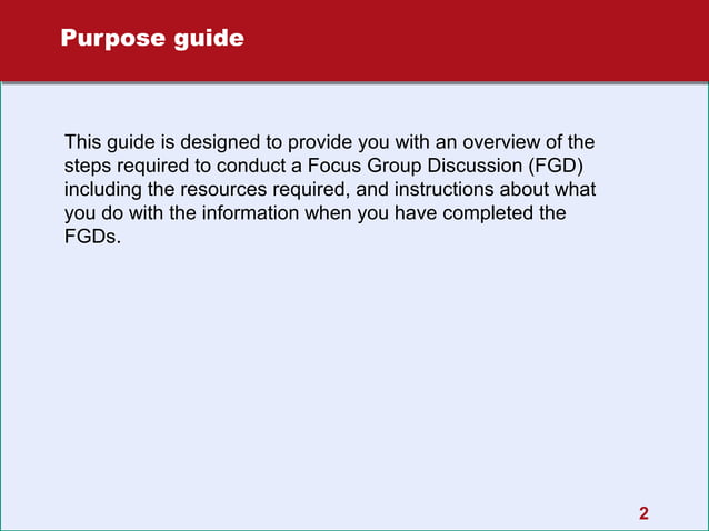 Focus Group Discussions – a step-by-step guide | PPT