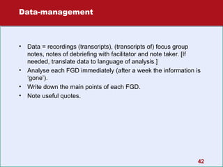 Focus Group Discussions – a step-by-step guide | PPT