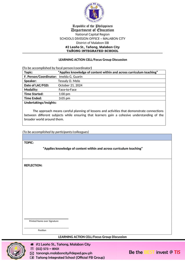 FGD_Reflection-insights.docx COI Objective | DOCX