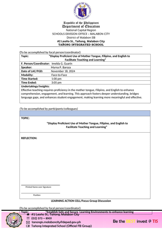 FGD_Reflection-insights.docx COI Objective | DOCX