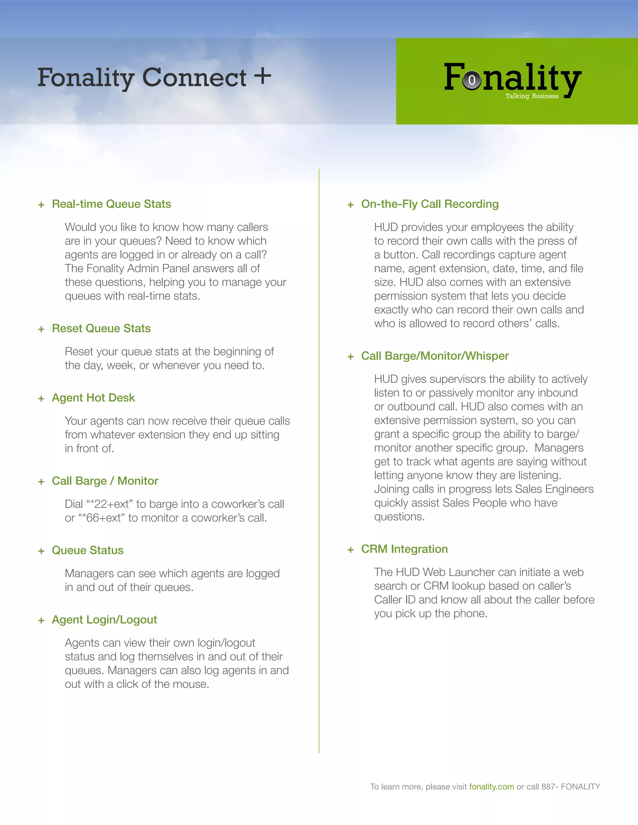 Fg fonality connect and connect+ features mar 11 | PDF