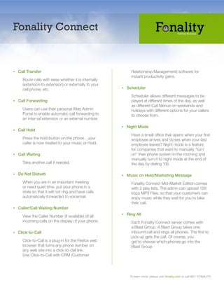 Fg fonality connect and connect+ features mar 11 | PDF