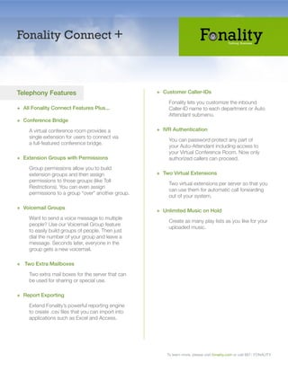Fg fonality connect and connect+ features mar 11 | PDF