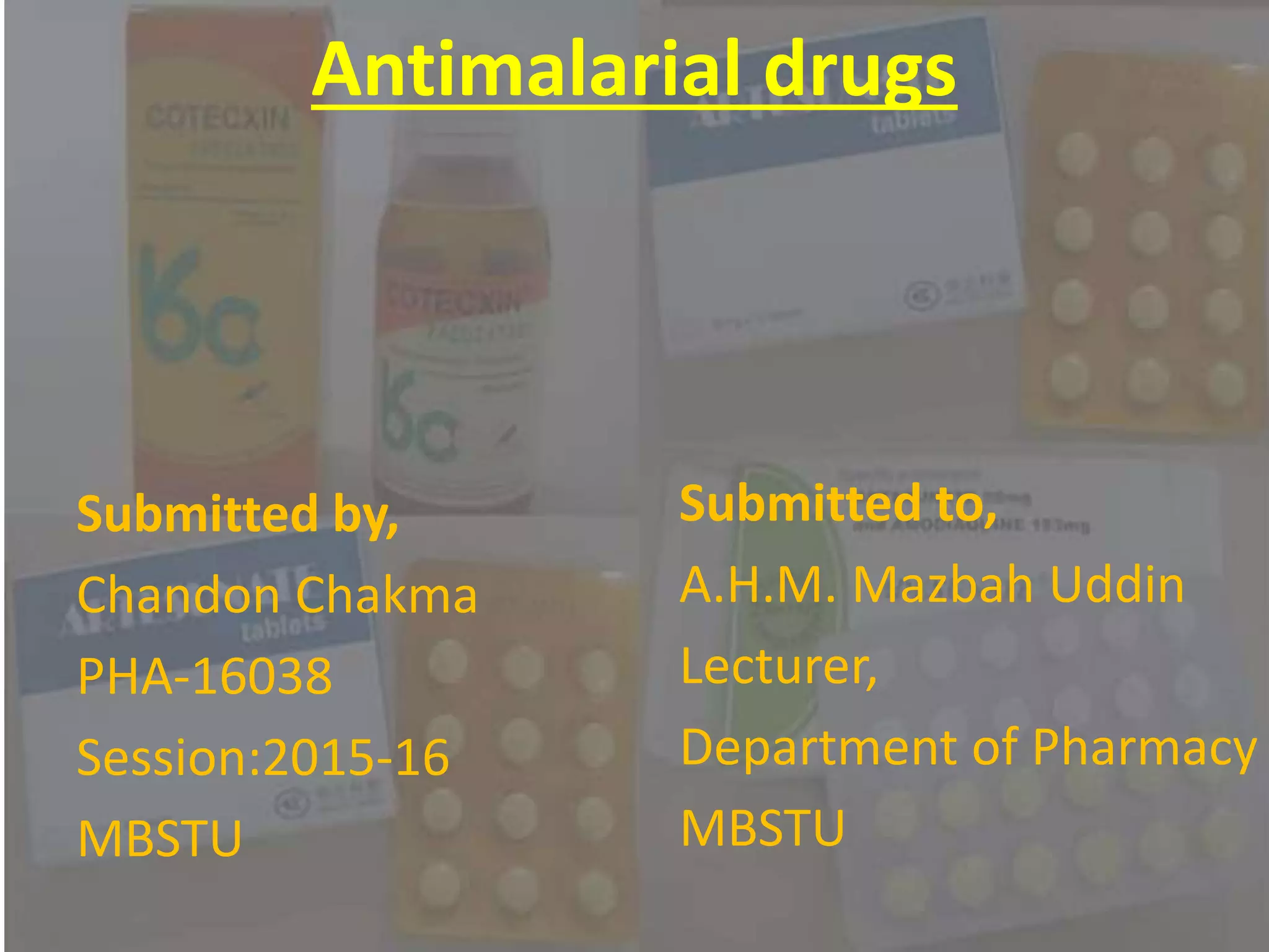 Antimalarial drugs | PPT